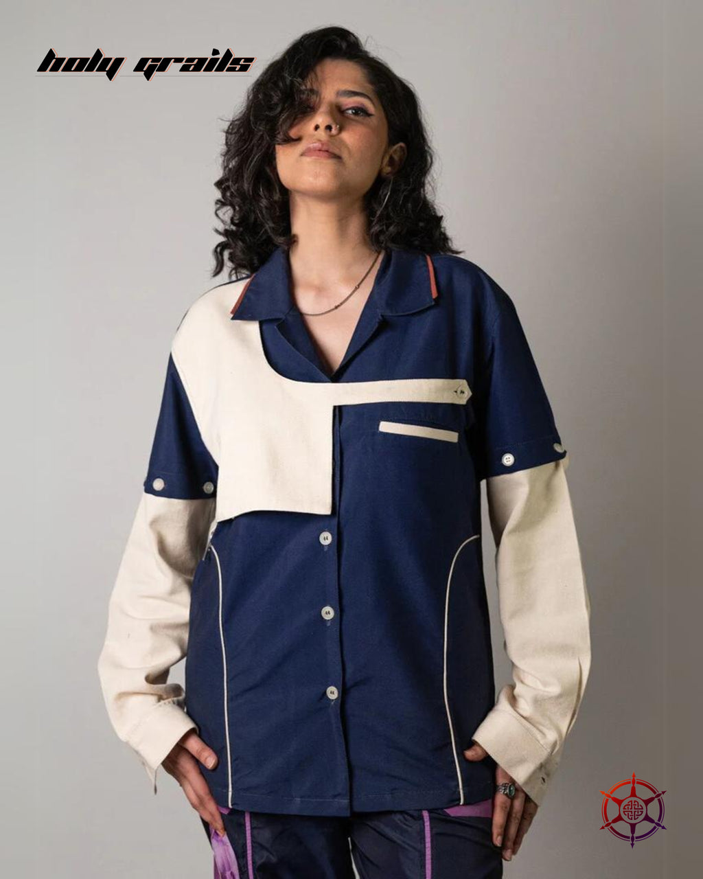 Buy Streetwear 'Binary Berry Panel' Oversize Shirt HG x Duskin – Holy Grails