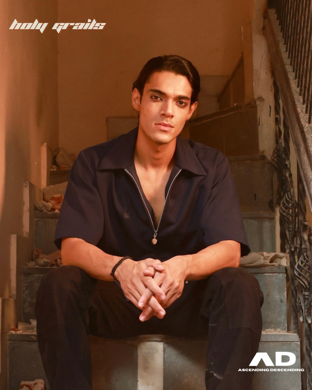 Buy Streetwear 'Editable Shirt Zipper' Navy Blue Oversized Shirt HG x ...