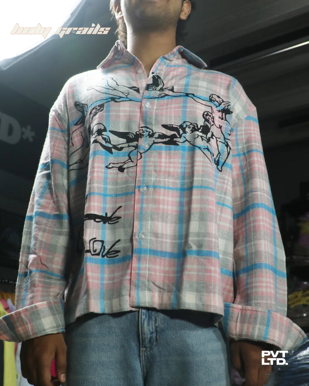 Buy Streetwear 'Cupid Love Flannel' Multi-Color Shirt HG x Pvt Ltd ...