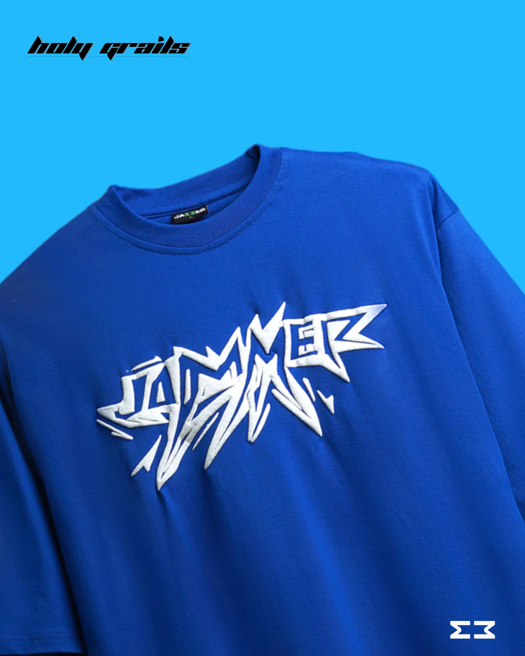 Streetwear 'Jammer Signature' Blue Oversize Tee HG x Jammer – Holy Grails